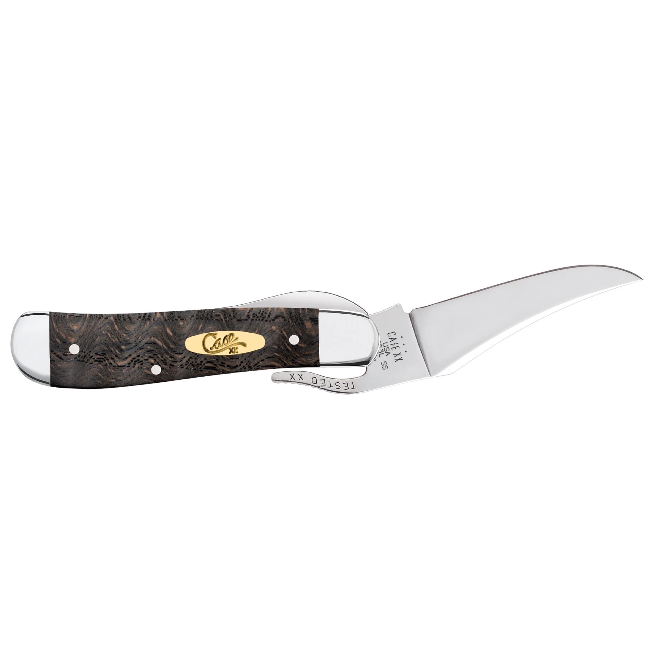 Case 14002 - Black Curly Oak Wood Smooth Russlock (71953L SS) – Eagle ...