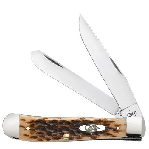 Case 6540 - Jigged Amber Bone Trapper with Clip — Eagle Valley Cutlery